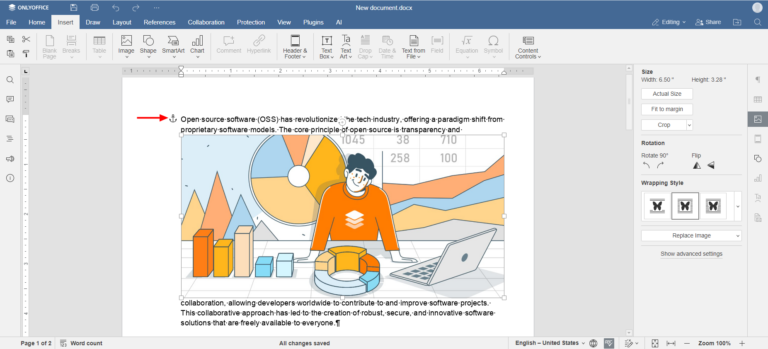 What is the anchor in Word document and how to remove it?