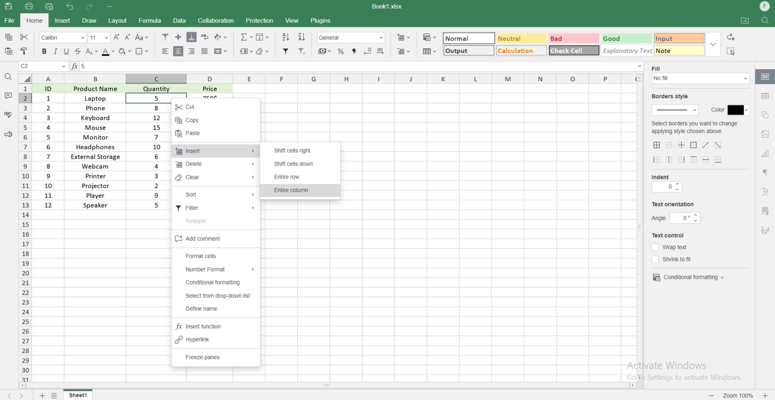 Como adicionar colunas em uma planilha do Excel