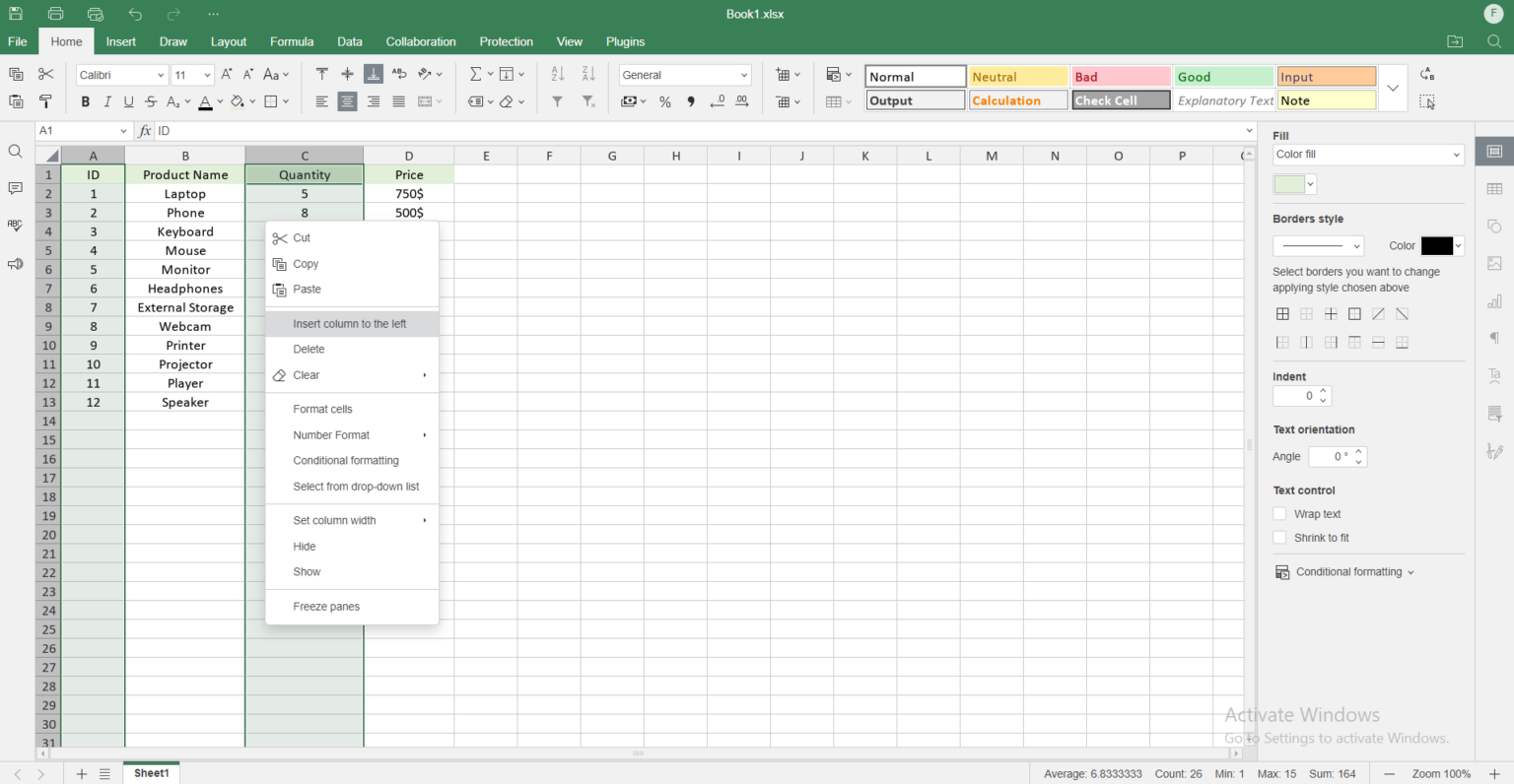 Spalten in einer Excel-Tabelle hinzufügen | ONLYOFFICE Blog