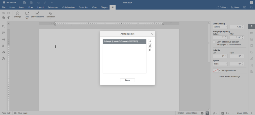 Kako povezati AI modele kompanije Anthropic sa ONLYOFFICE-om ...