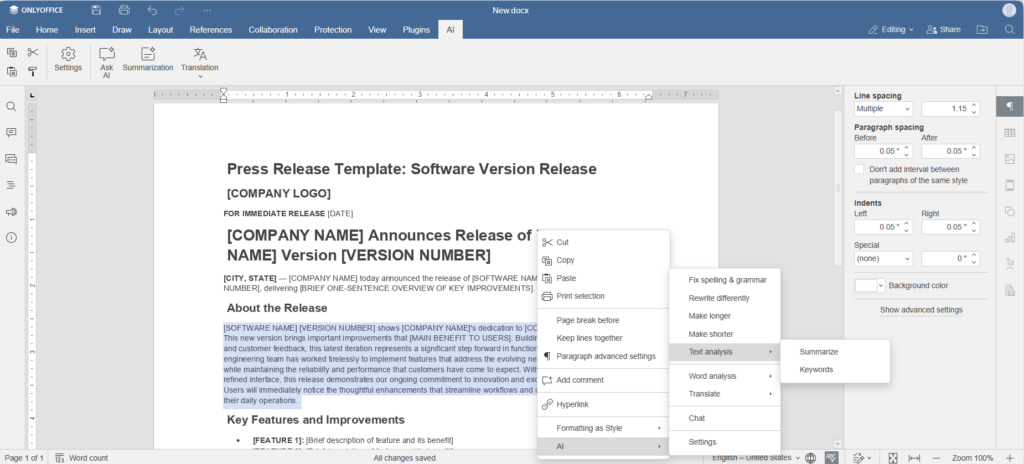 How to connect Anthropic’s AI models to ONLYOFFICE