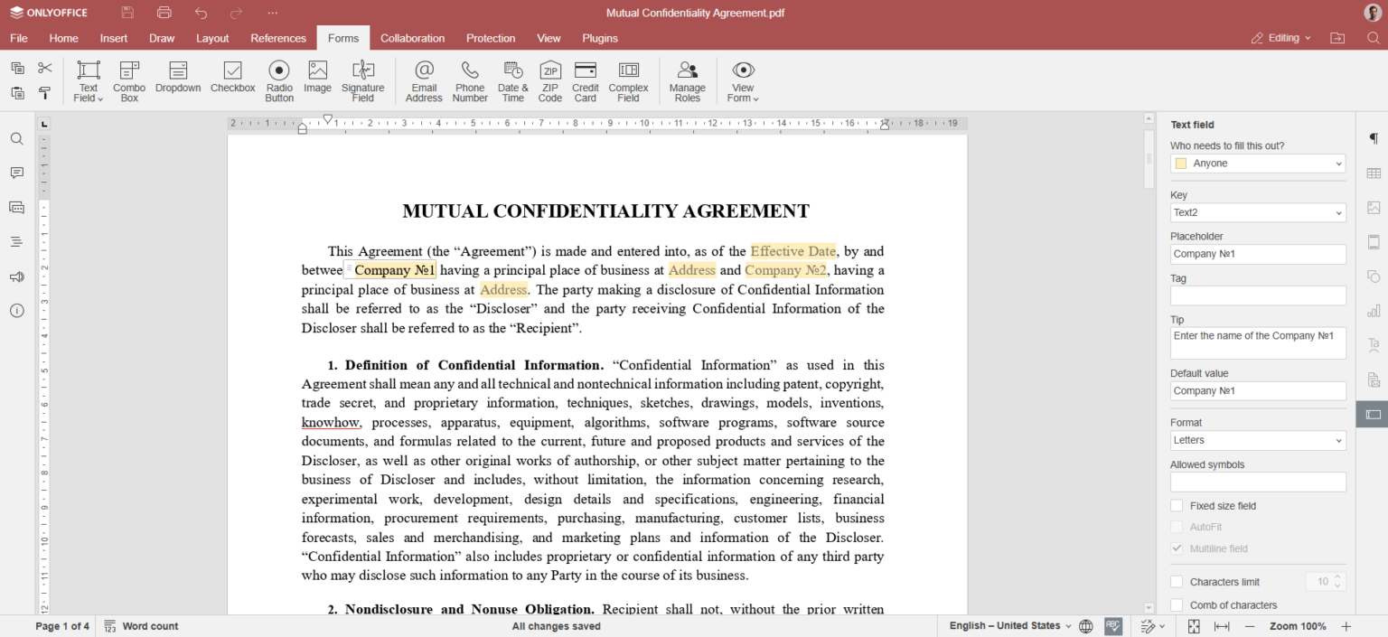 ONLYOFFICE connector for Nuxeo v3.0: create and edit PDF