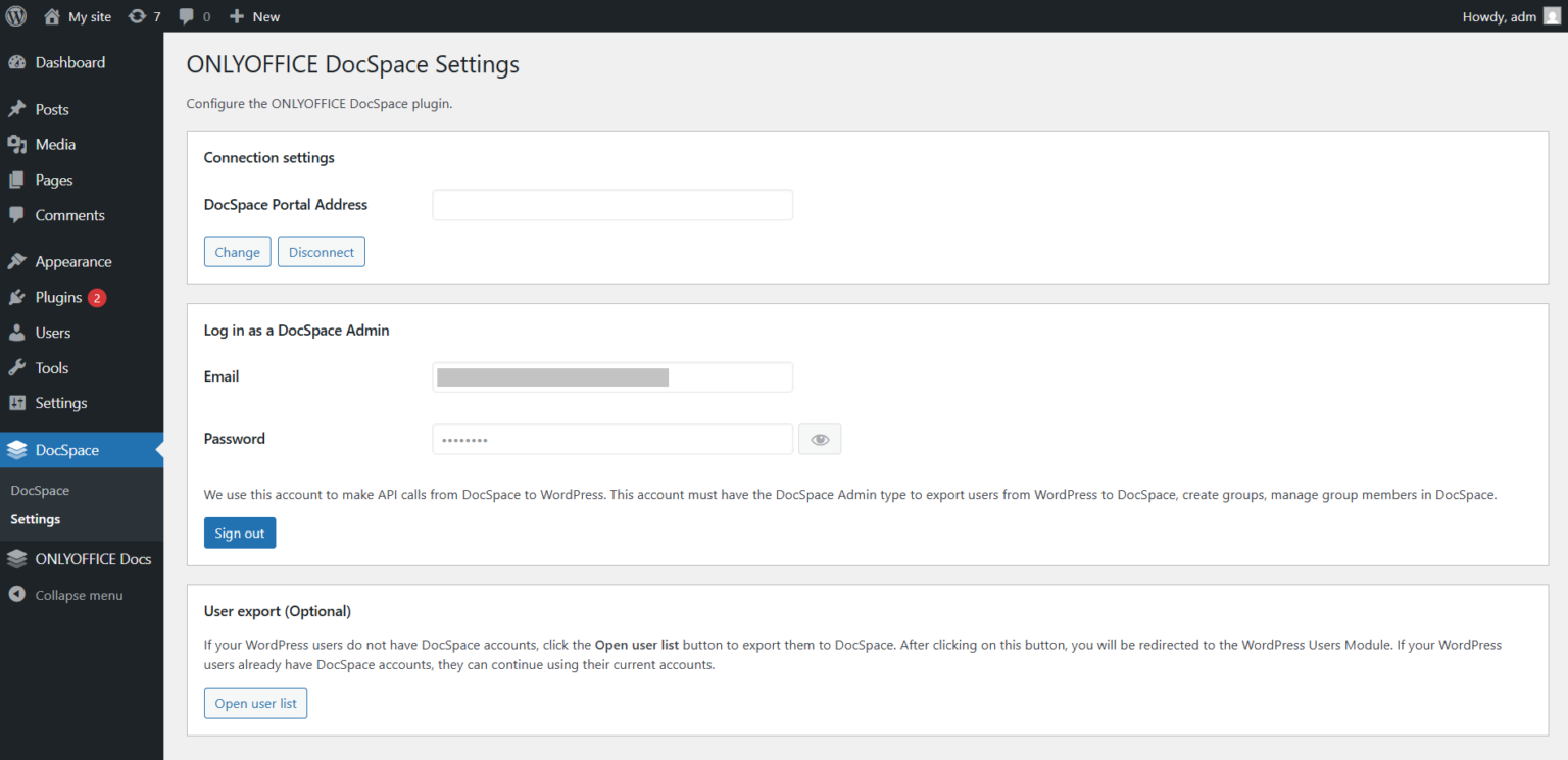 ONLYOFFICE DocSpace plugin v3.0 for WordPress