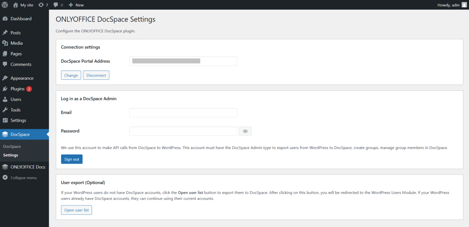 ONLYOFFICE DocSpace plugin v3.0 for WordPress