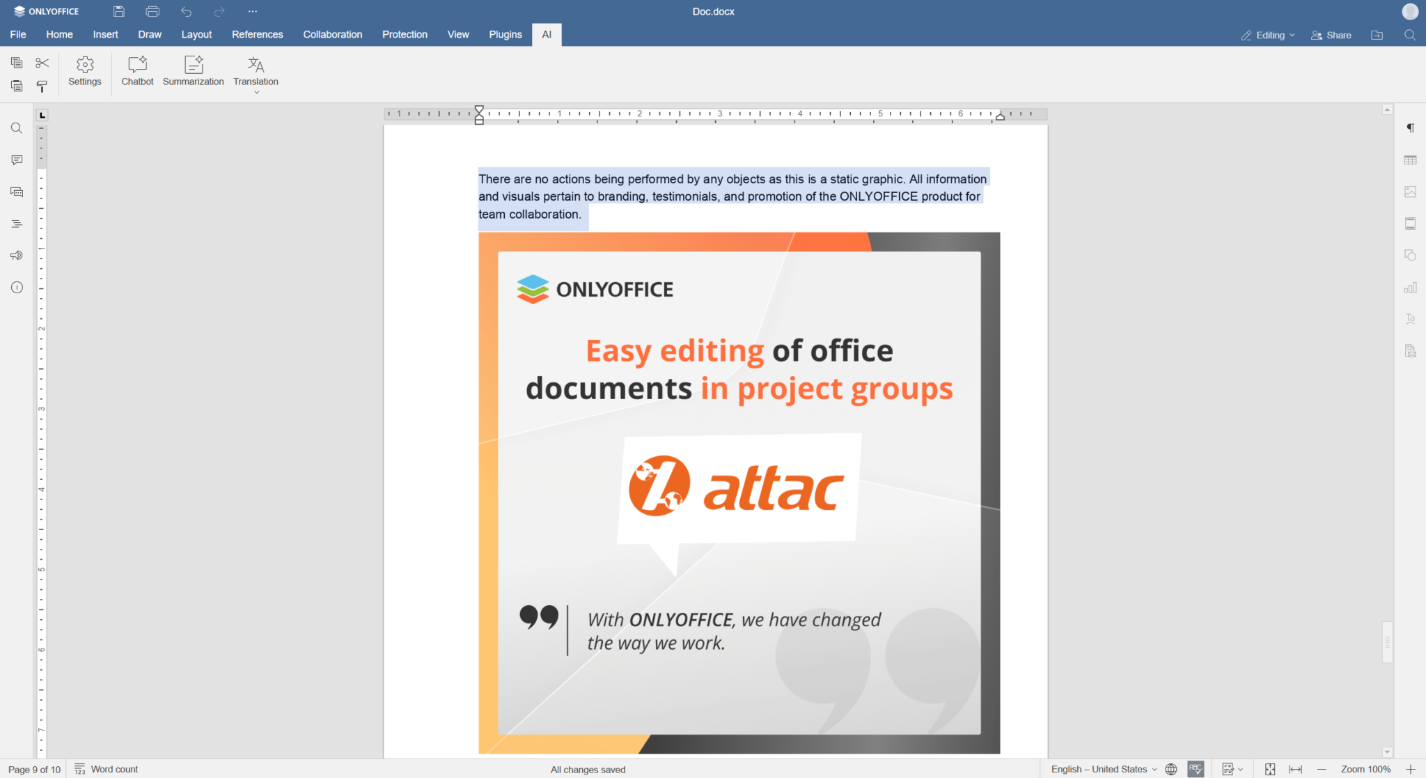 ONLYOFFICE AI Plugin, what's new: OCR, text-to-image & more