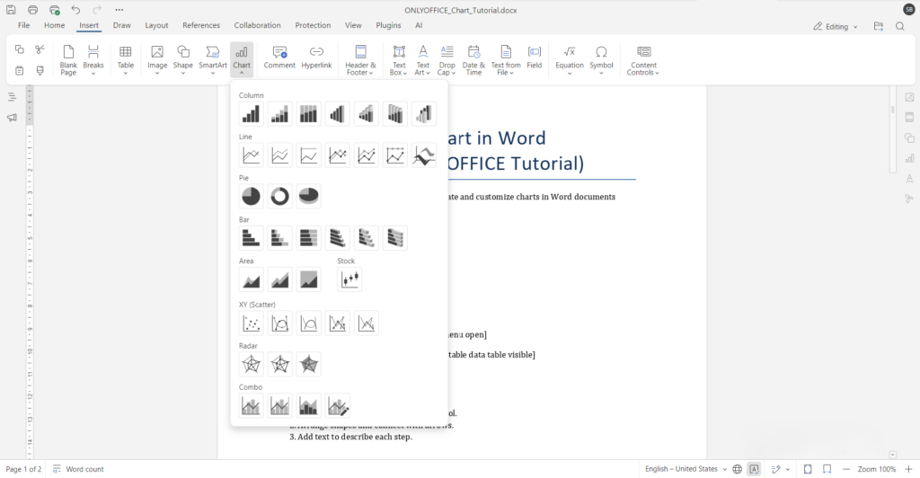 Comment créer un graphique dans un document Word