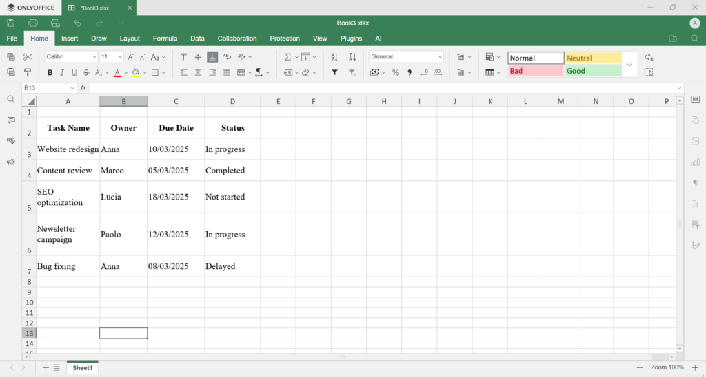 Excel table design explained | ONLYOFFICE Blog