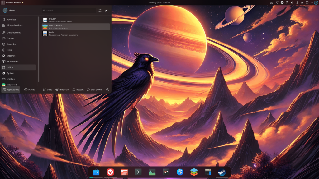 ONLYOFFICE Desktop Editors, the default suite on ShaniOS